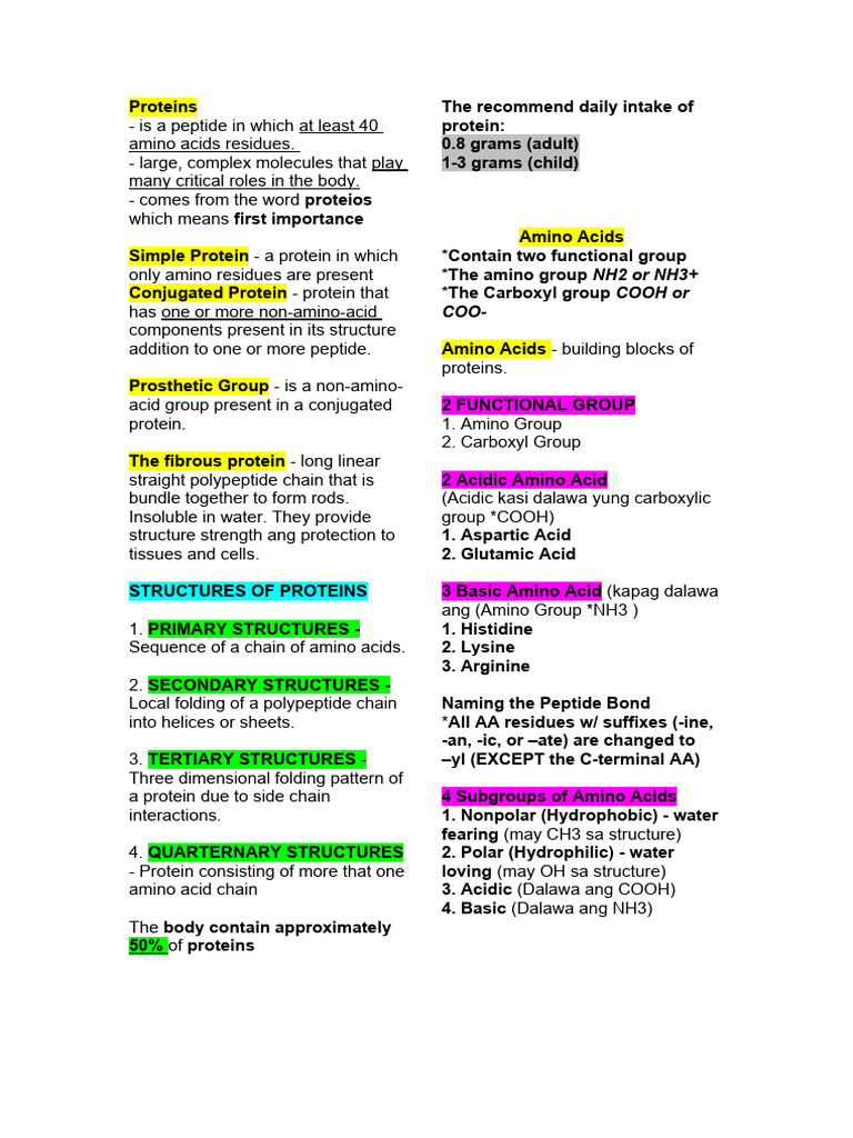 BIOCHEM-MIDTERMS | PDF | Amino Acid | Proteins