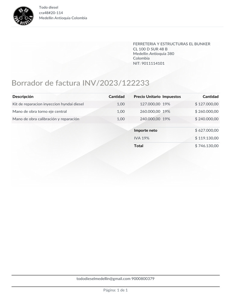 Borrador-de-factura-INV-2023-122233 | PDF