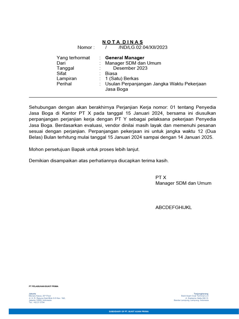 Format Nota Dinas | PDF