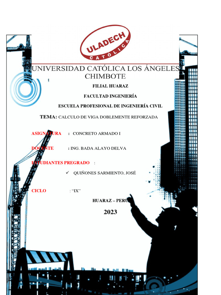 Calculo de Viga Doblemente Reforzada | PDF | Viga (Estructura) | Acero