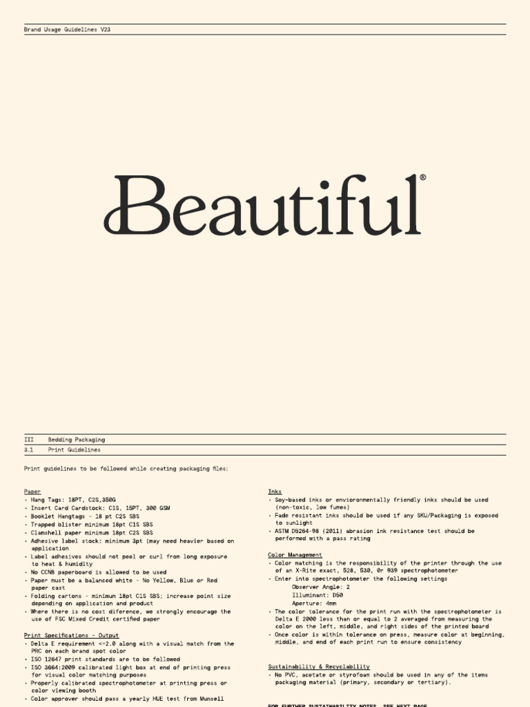 Beautiful - Packaging - Requirements (Labels) | PDF