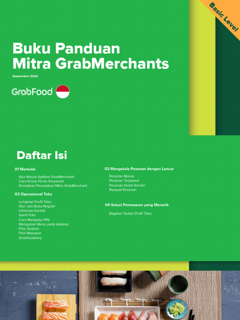 Buku Panduan Mitra GrabFood 2022 Tingkat Basic (Bahasa Ver.) | PDF | Bisnis