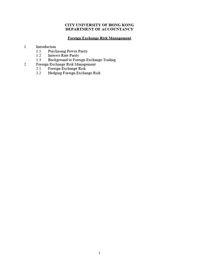 Foreign Exchange Risk Management Guide | PDF | Exchange Rate | Hedge ...