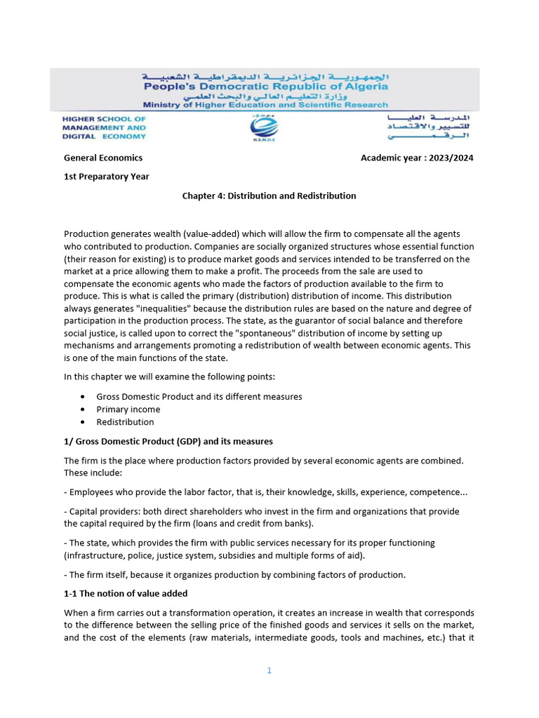 Lecture 4 - Distribution and Redistrubution | PDF | Gross Domestic ...