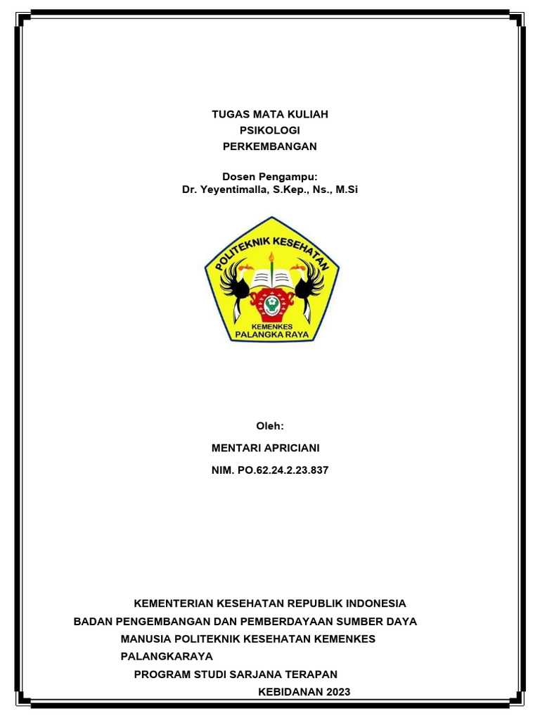 Mentari Apriciani Po6224223837 Kelas A | PDF