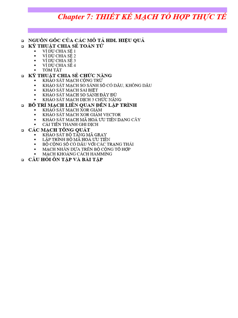 Chapter 07 Combinational Circuit Design Practice | PDF