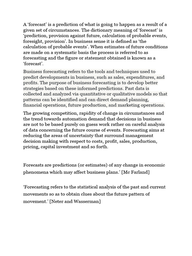 Business Forecasting | PDF | Forecasting | Prediction