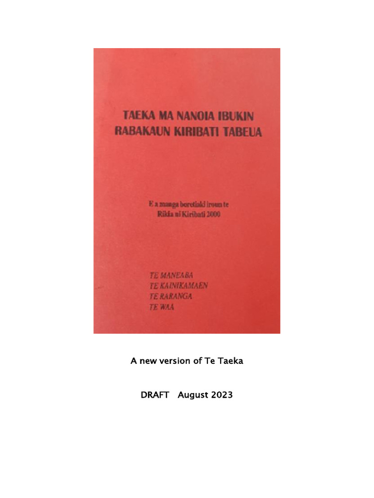 Maneaba Kainikamaen Raranga Waa | PDF