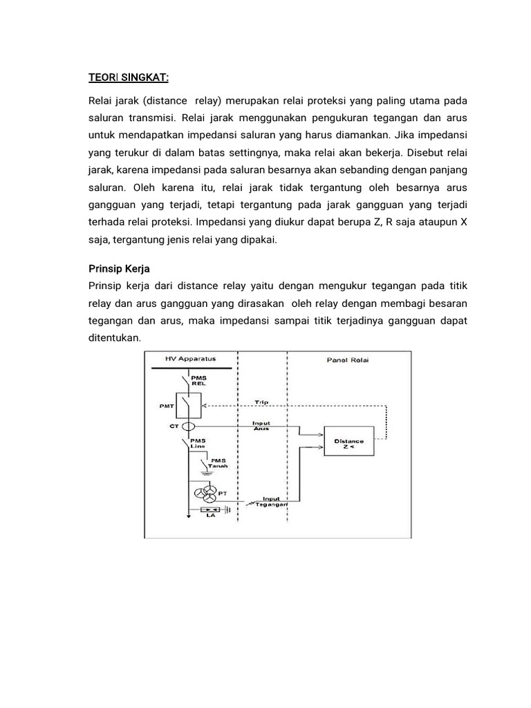 Setting dan Prinsip Kerja Relay Jarak | PDF