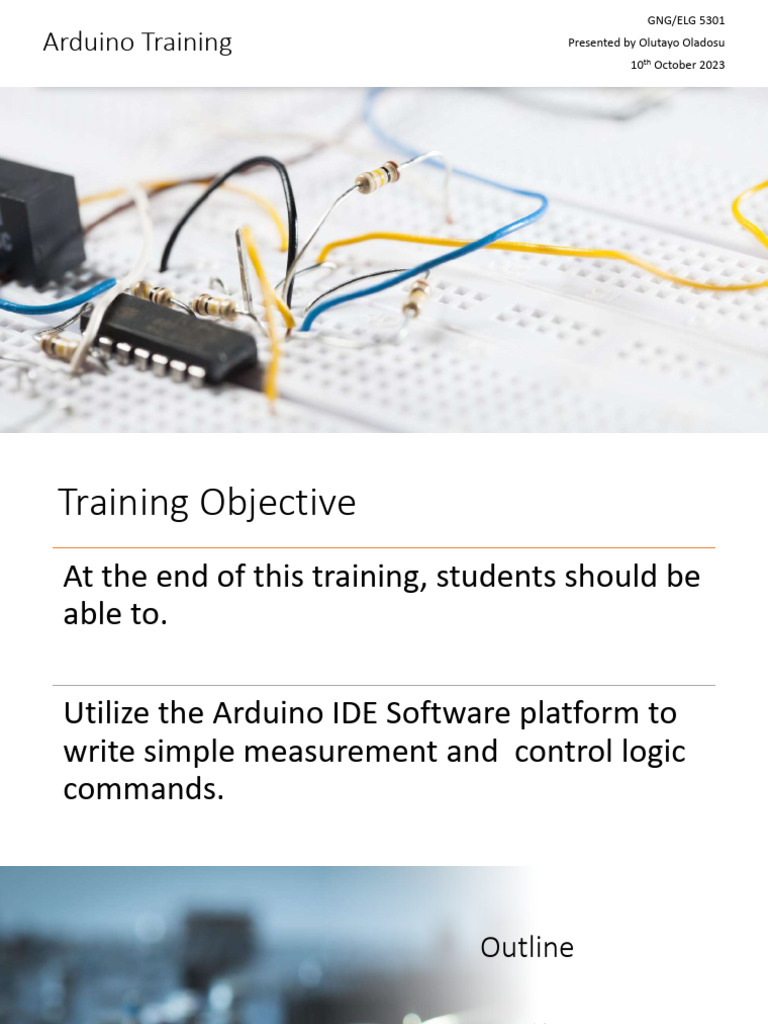 Arduino Training Overview and Applications | PDF | Central Processing ...