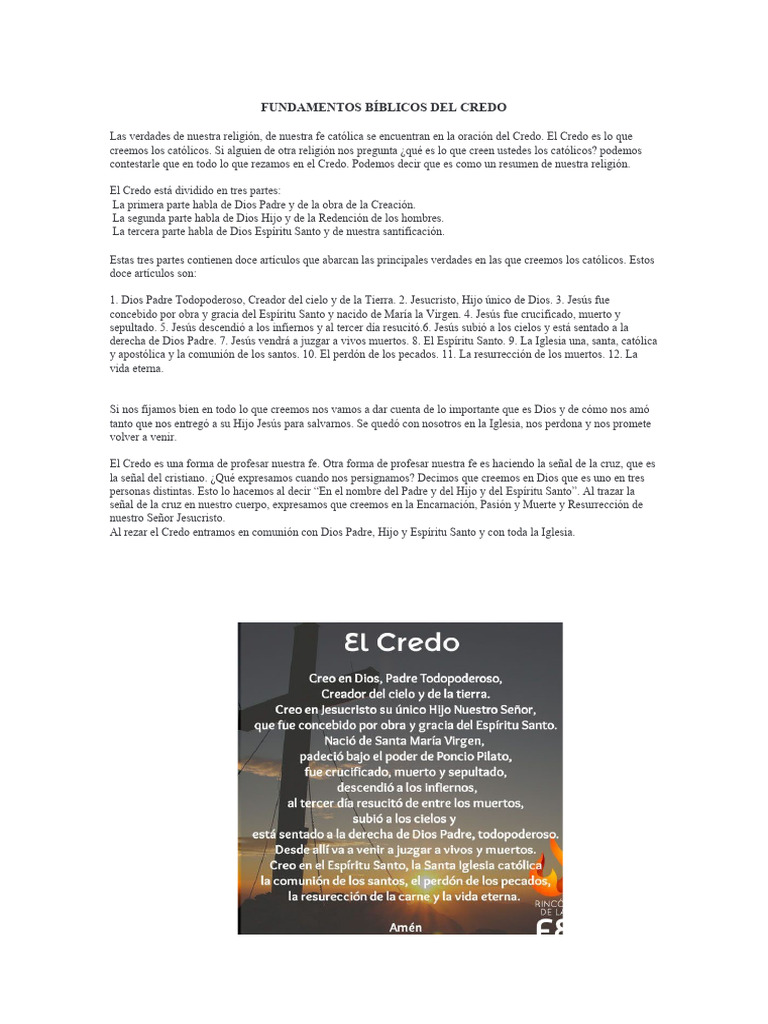 Fundamentos Bíblicos Del Credo 4° Sec | Descargar gratis PDF | Jesús ...