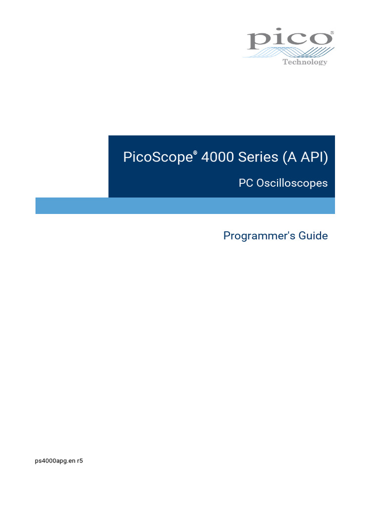Picoscope 4000 Series A Api Programmers Guide Pdf Software Computer Science