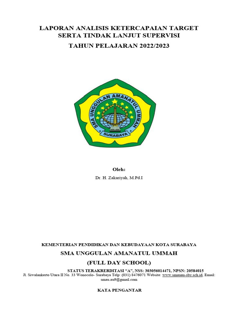 Fix - Laporan Analisis Ketercapaian Target Dan Tindak Lanjut Supervisi ... Fix - Laporan Analisis Ketercapaian Target Dan Tindak Lanjut Supervisi ...