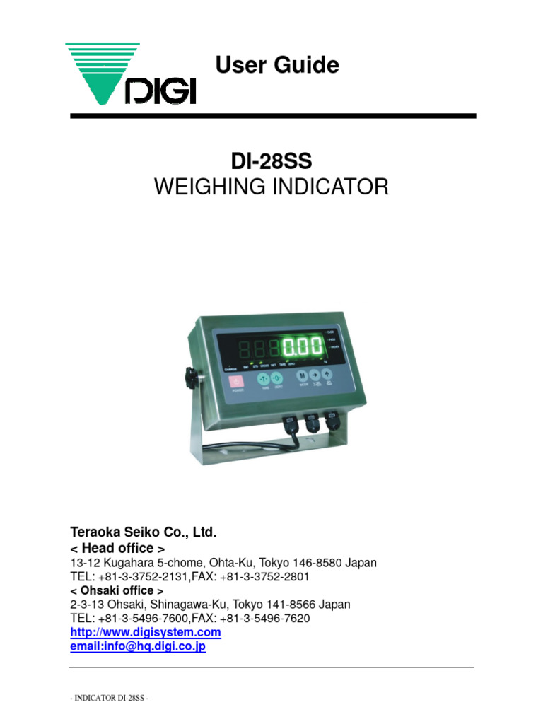 U Cân DIGI DI-28SS | PDF | Power Supply | Pound (Mass)
