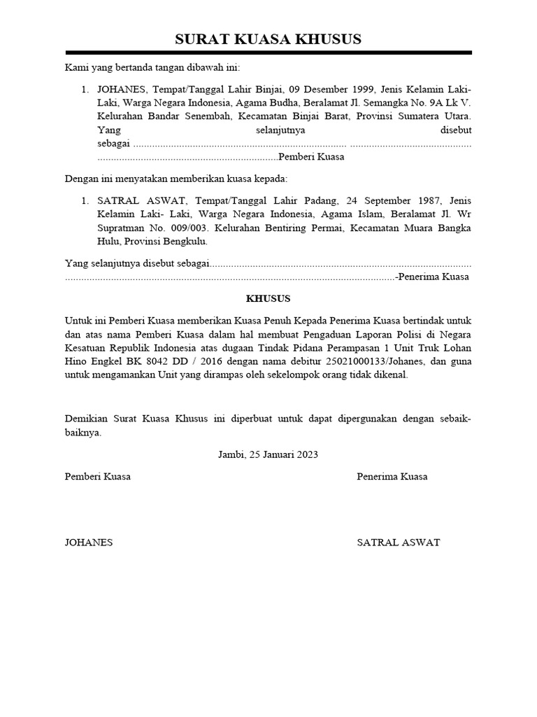 Kami Yang Bertanda Tangan Dibawah Ini | PDF