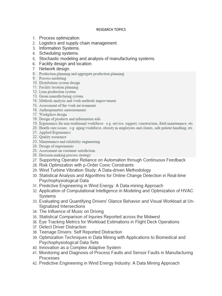 Research Topics | PDF | Mathematical Optimization | Applied Mathematics