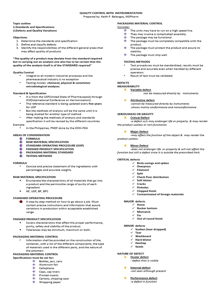 QC 2 Standards and Specifications | PDF | X Ray | Specification ...
