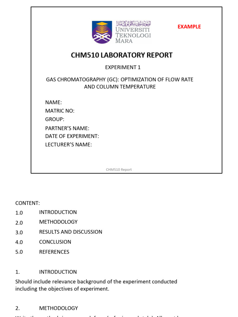 Lab Format CHM510 | PDF