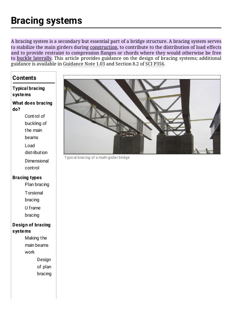 Bracing Systems - SteelConstruction - Info | PDF | Beam (Structure) | Buckling