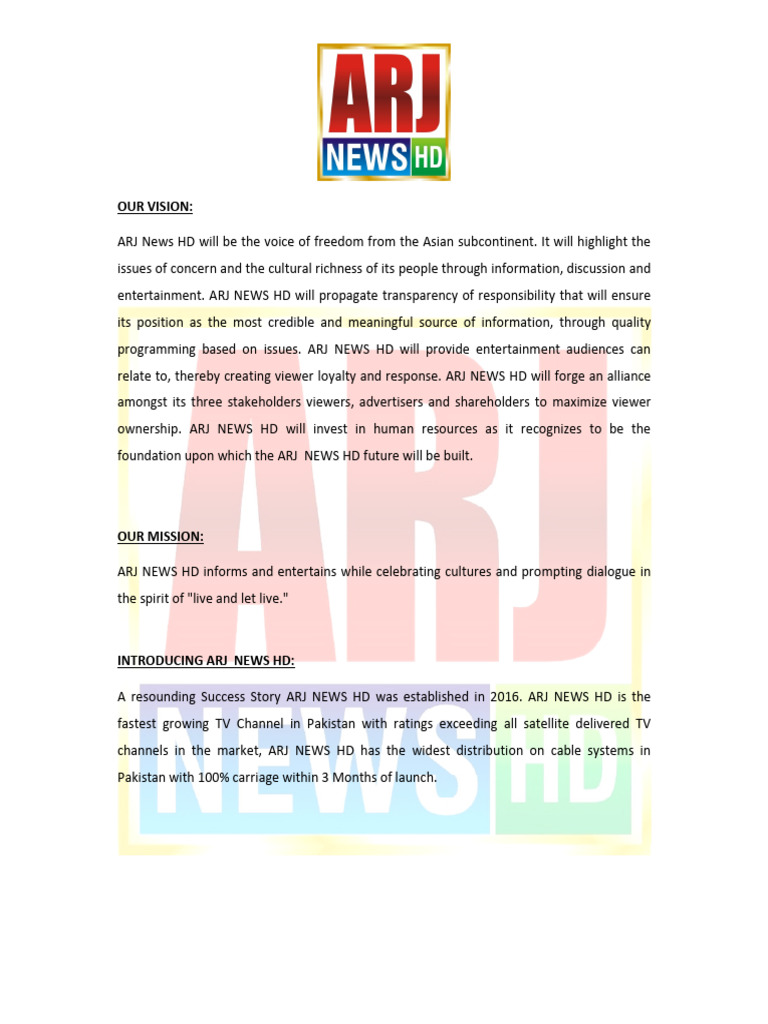 ARJ News HD - 01 | PDF | High Definition Television | Computer Network