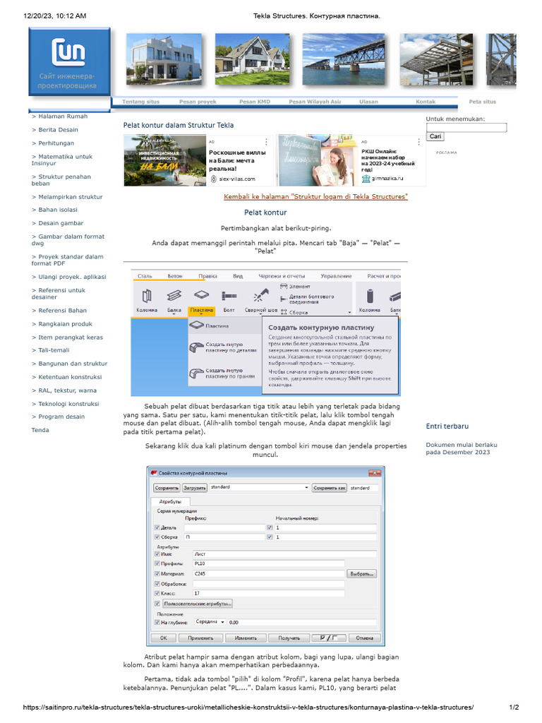 Tekla Structures. Step Langkah 20 | PDF