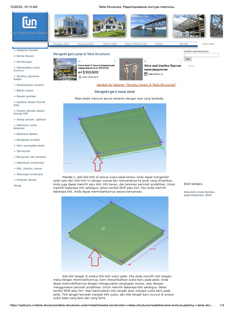 Tekla Structures. Step Langkah 22 | PDF