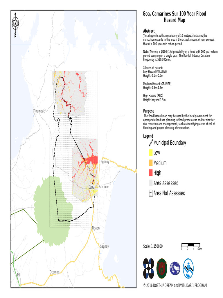 Goa Camarines Sur 100 Year Flood Hazard Map | PDF