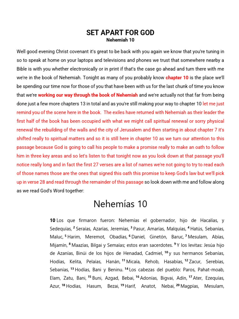 Nehemiah 10 | PDF | Samson | Jesus