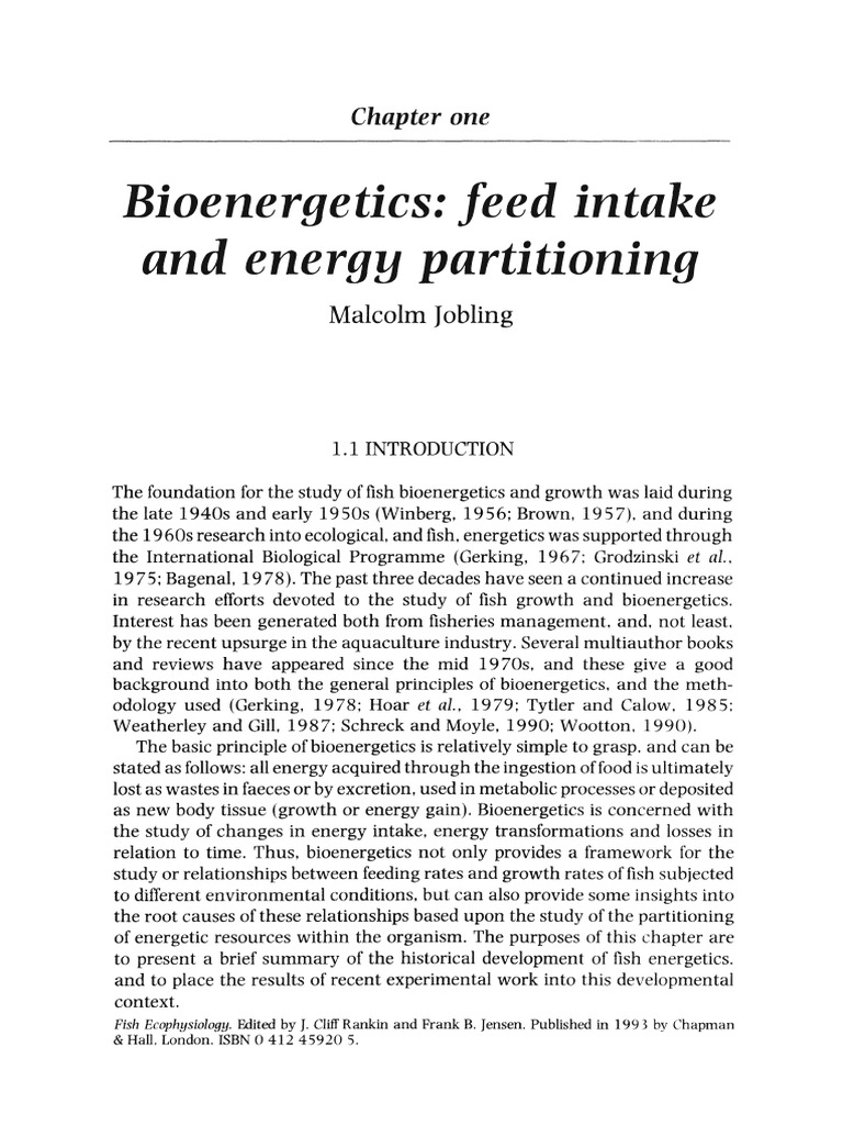 Fish Bioenergetics and Energy Partitioning | PDF | Urea | Digestion