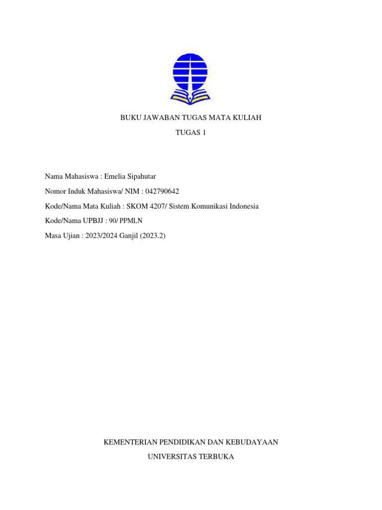 TMK 1 Sistem Komunikasi Indonesia Skom 4207 | PDF
