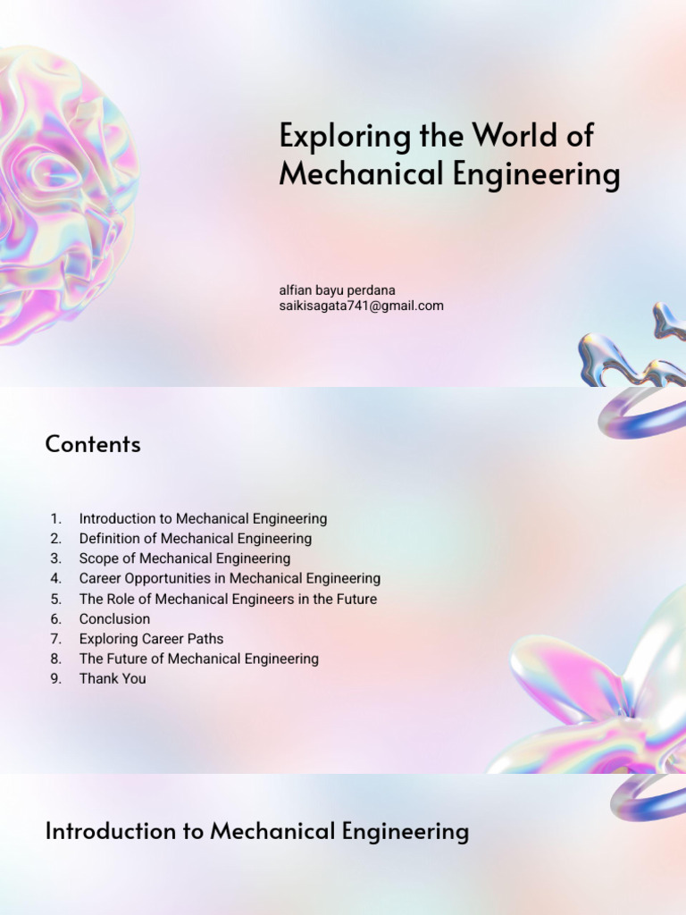 Exploring The World of Mechanical Engineering | PDF | Engineering ...