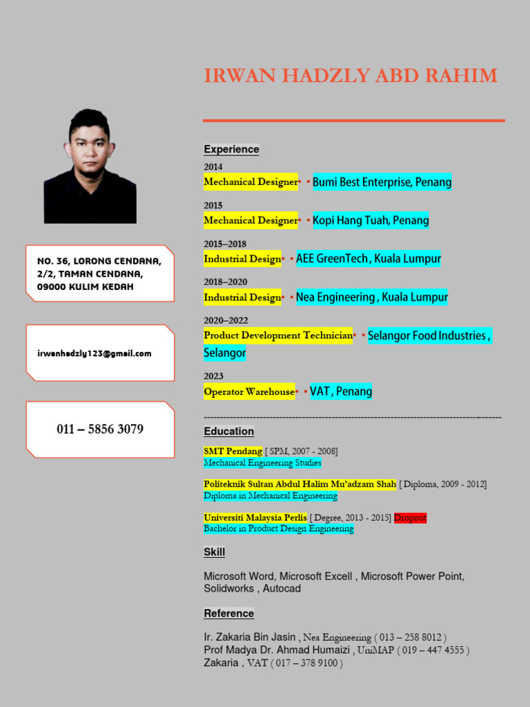 IRWAN HADZLY ABD RAHIM Resume | PDF