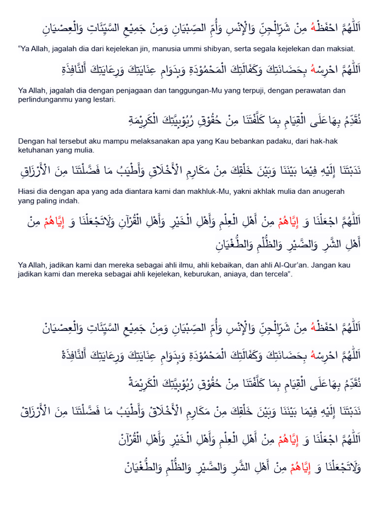 Doa Walimatul Tasmiyah Lengkap | PDF