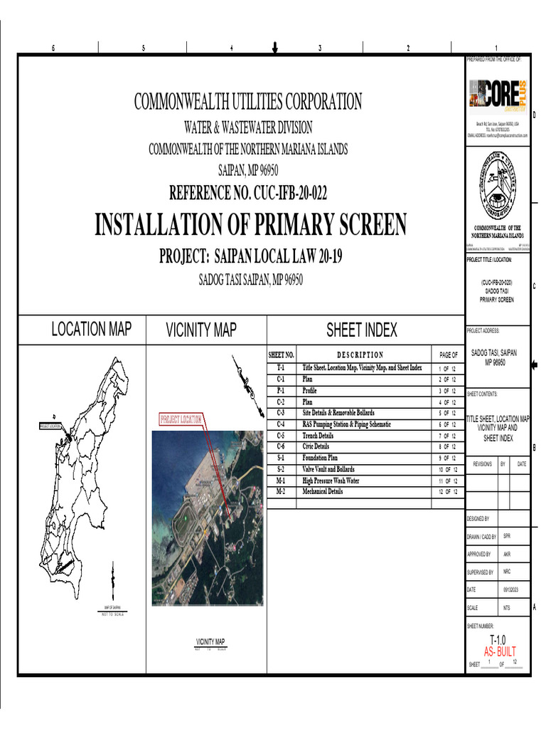 Installation of Primary Screen: Commonwealth Utilities Corporation | PDF