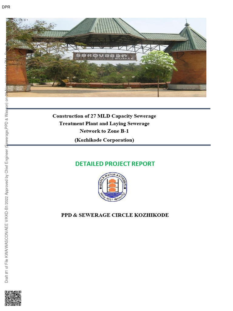 DPR Kozhikode STP N Network Zone B1 Opt | PDF | Sewage Treatment | Sewerage