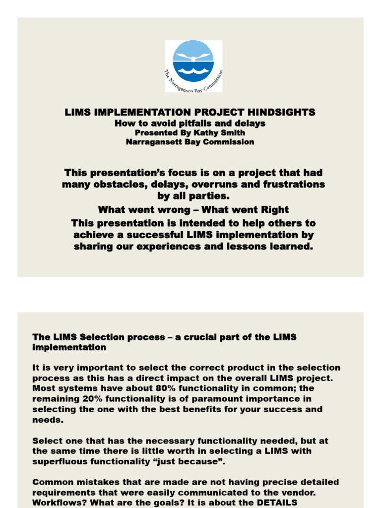 LIMS Project Lessons for Managers | PDF | Career & Growth | Business