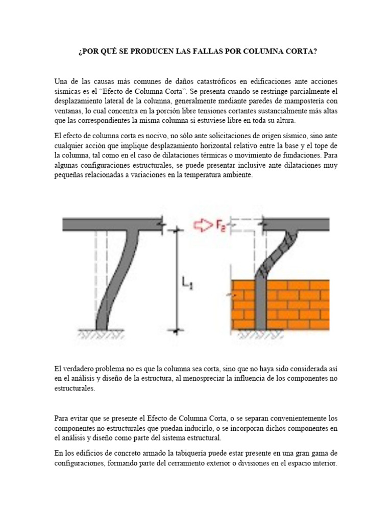 Por Qué Se Producen Las Fallas Por Columna Corta | PDF | Temblores ...