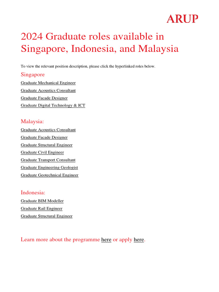 Arup Australasia Graduate Roles SIM - July 23 | PDF