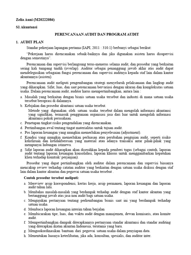 11 - Perencanaan Audit Dan Program Audit | PDF | Pengelolaan Keuangan ...