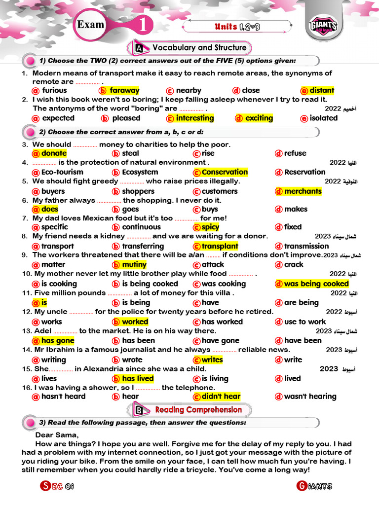 Language Exercises and Email Advice | PDF | Language Arts & Discipline ...