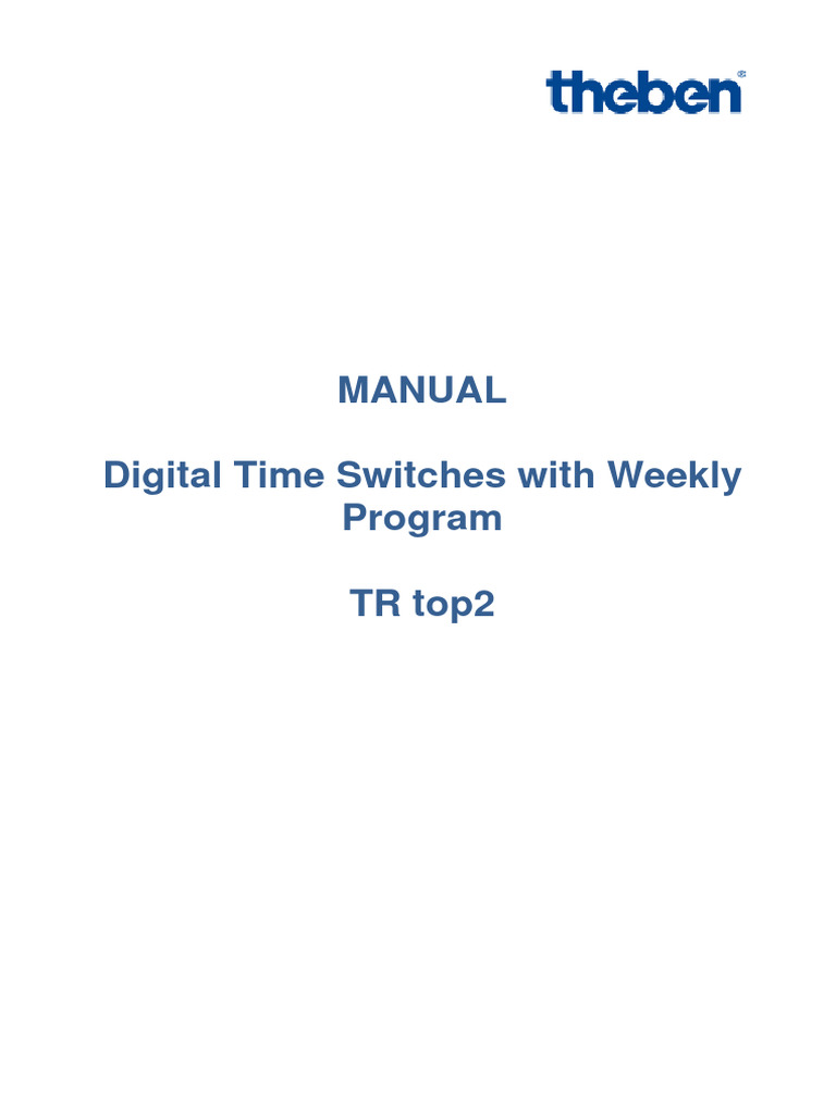 Timer TR2 | PDF | Workweek And Weekend | Menu (Computing)