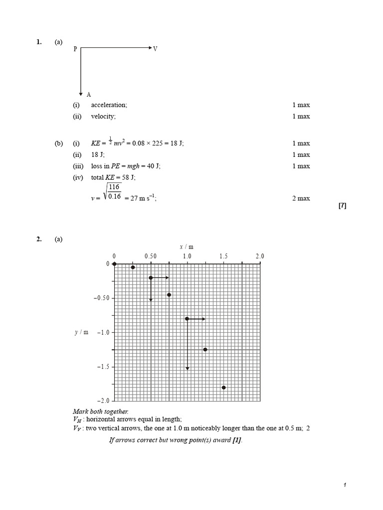 IB Physics Projectile Motion Questions | PDF
