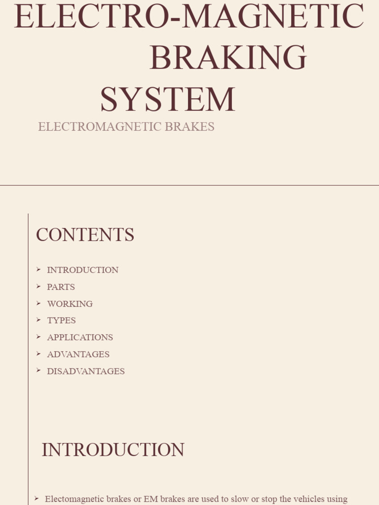 Electro-Magnetic Braking System | PDF