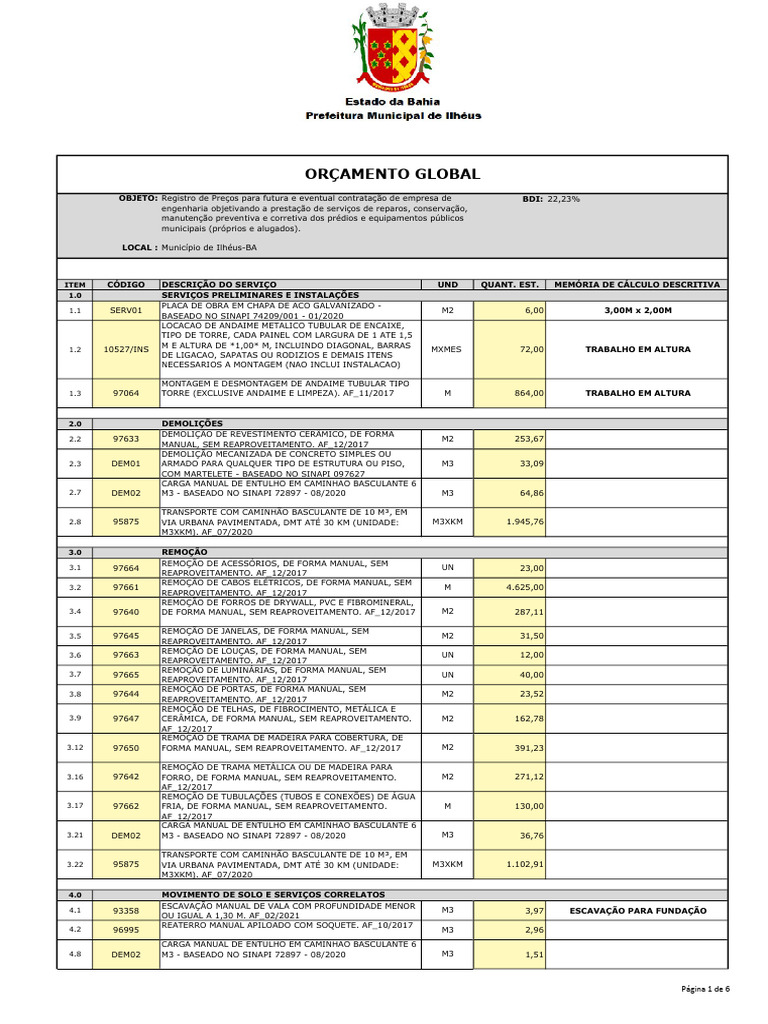 Inema Sede - Memorial | PDF | Argamassa (alvenaria) | Tinta