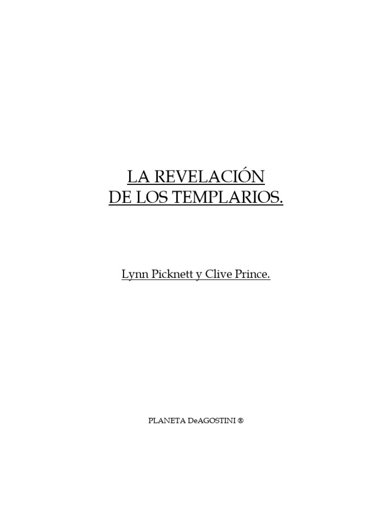 Lynn P¡cknett y Clive Prince - La Revelacion de los Templarios | PDF ...