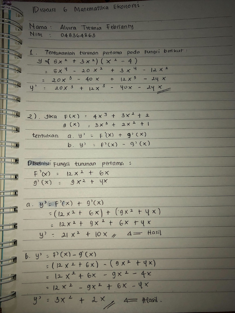 Diskusi 6 Matematike Ekonomi | PDF