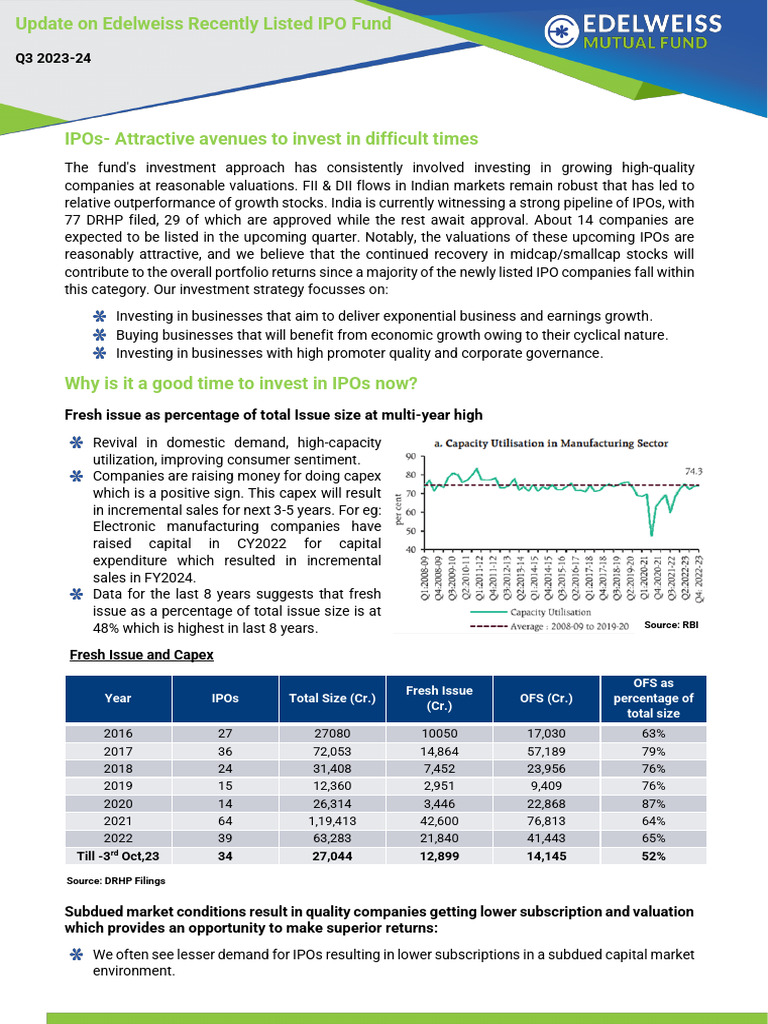 Update On Edelweiss ERLI-Q3-2023-24 06112023 121806 PM | PDF | Investing | Mutual Funds