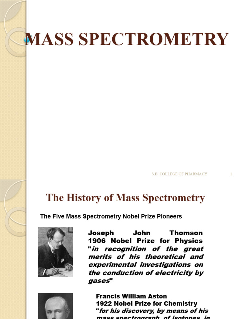 Mass Spectros | PDF | Mass Spectrometry | Time Of Flight Mass Spectrometry