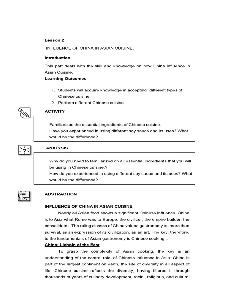 Module 1 Lesson 2 | PDF | Chinese Cuisine | Stir Frying