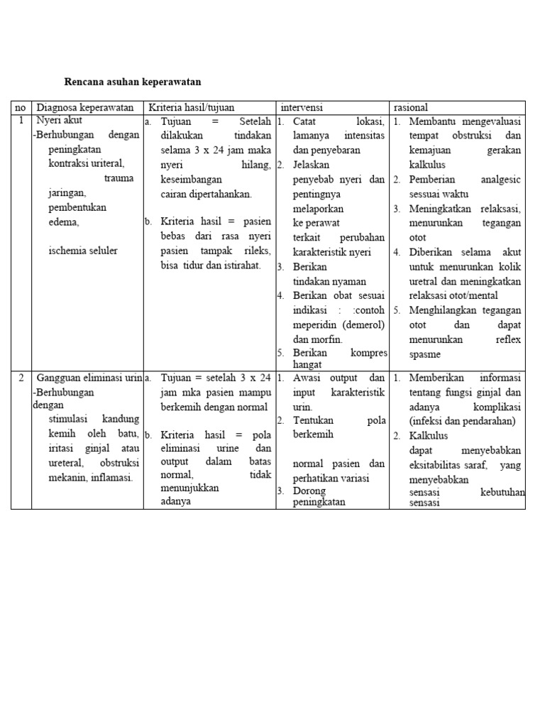 Rencana Asuhan Keperawatan | PDF